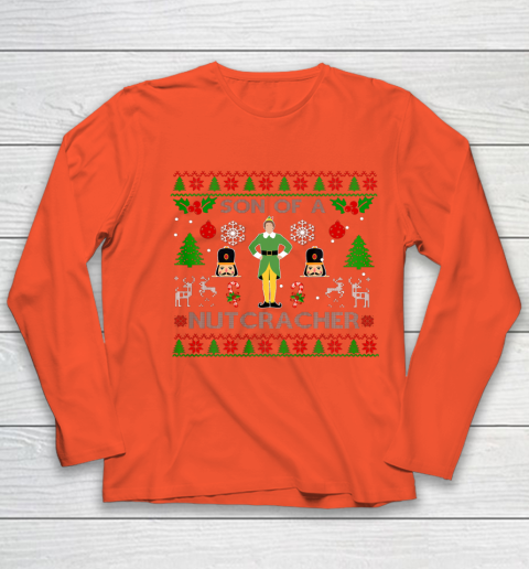 Son Of A Nutcracker Ugly Christmas Sweater ELF Squad Xmas Youth Long Sleeve Tee For Sports