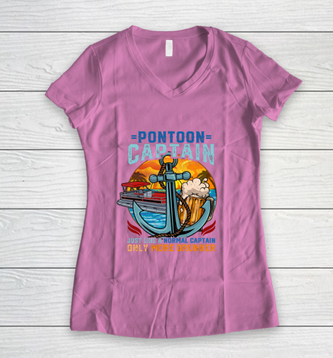 Funny Pontoon Party Captain For Pontoon Lovers Owners Womens V Neck T Shirt Tee For Sports